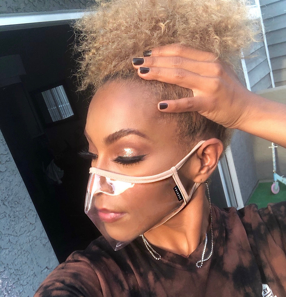 Reveal BEIGE Face Mask 100% Transparent Clear Mask by SACHIKA Made in ...